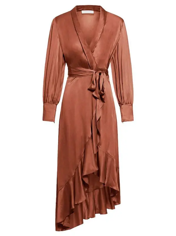 Zimmermann Silk Wrap Dress - Pink