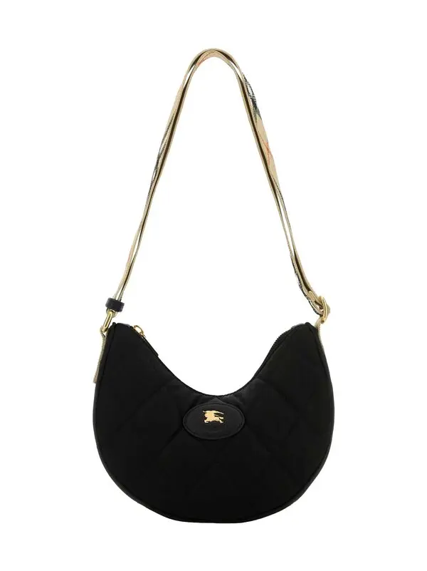 Burberry Nylon Horseshoe Crossbody Bag - Black