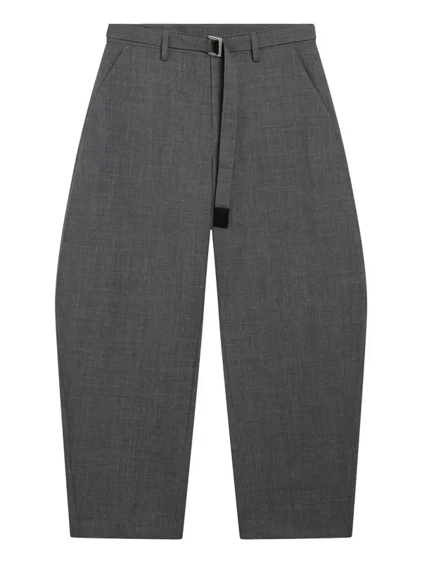 Sacai Wool Trousers With Belt - Gray