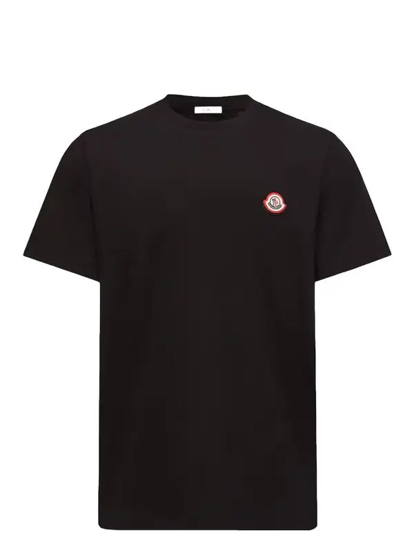 Moncler Cotton Jersey T-shirt With Logo - Black
