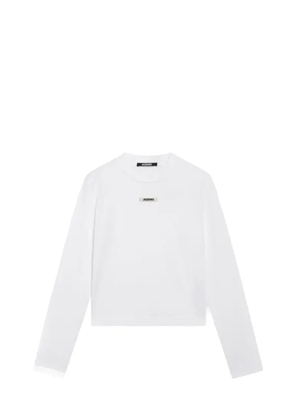 Jacquemus Le Gros Grain Long-sleeve Stretch Cotton T-shirt - White