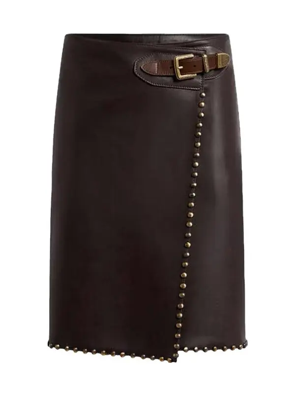 Etro Short Studded Leather Skirt - Black