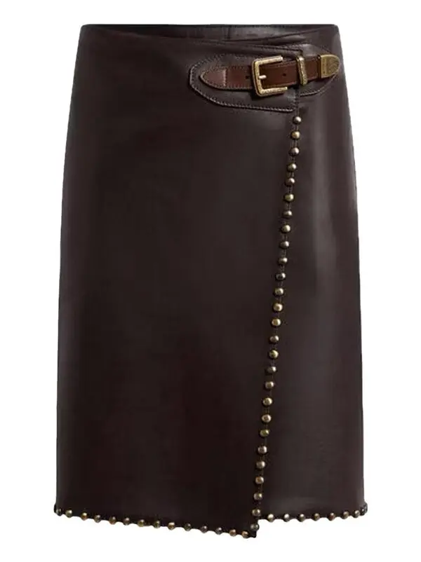 Etro Short Studded Leather Skirt - Black