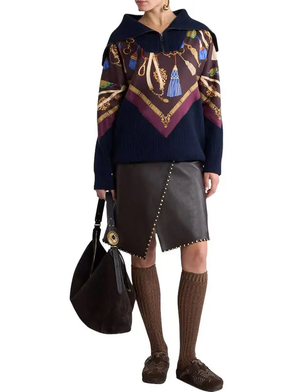 Etro Studded Leather Skirt - Black