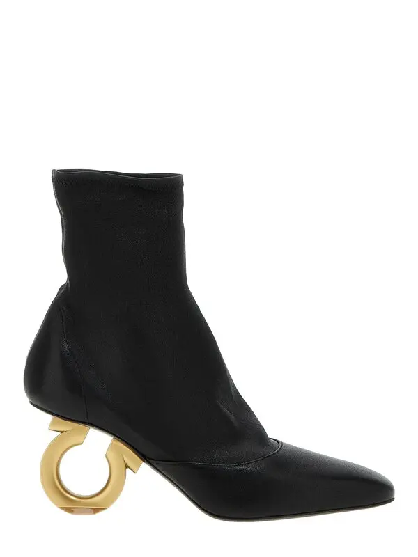 FERRAGAMO Adhar Nappa Ankle Boots - Black