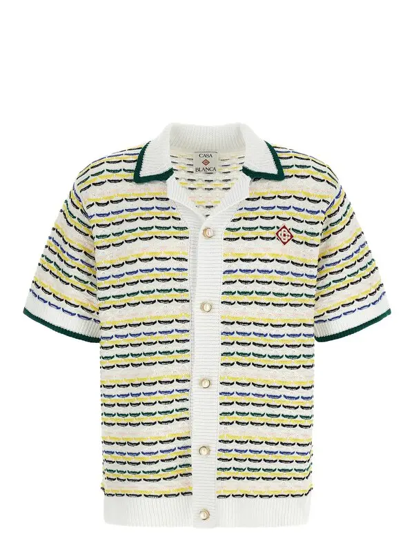 Casablanca Tuck Stitch Short Sleeve' Shirt - Multicolor