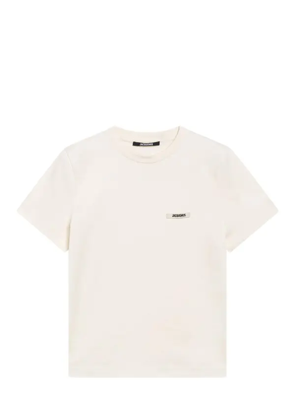 Jacquemus Fitted T-shirt With Grosgrain Logo - Cream
