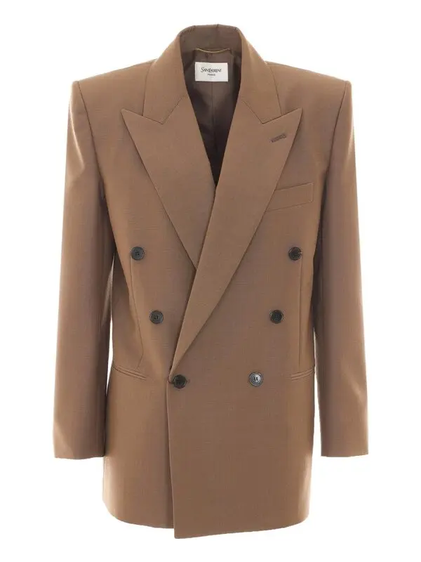 Saint Laurent Lightweight Wool And Mohair Jacket - Cream