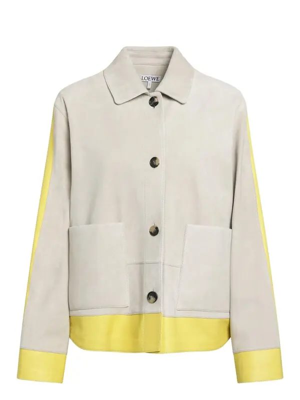 Loewe Suede Jacket With Contrasting Inserts - Gray