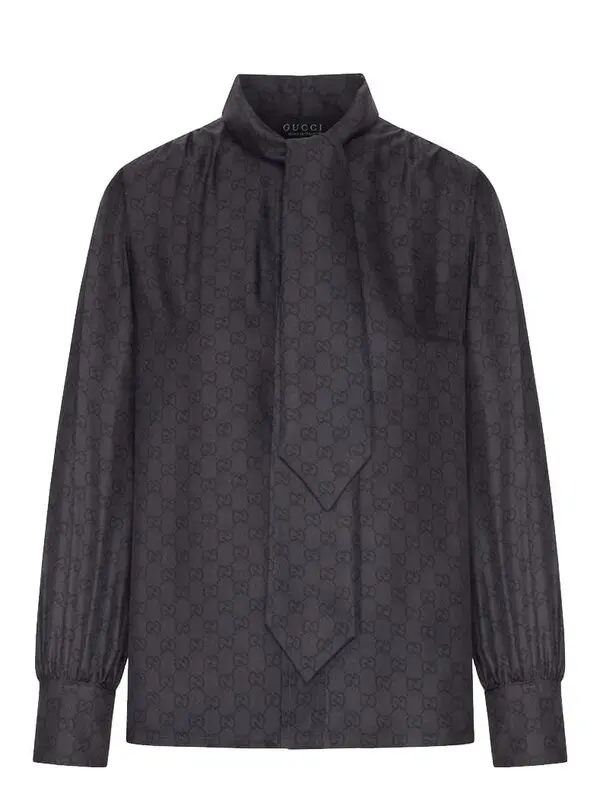 Gucci Printed Silk Twill Shirt - Black