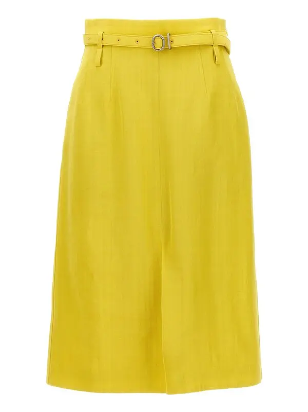 JIL SANDER Belted Skirt - Yellow