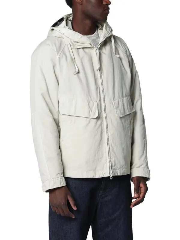 C.P. COMPANY Hooded Jacket With Goggle Lenses - Silver