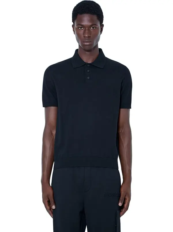Moncler Piqué Polo Shirt - Black