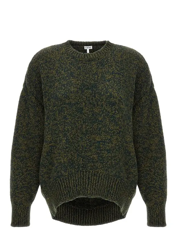 Loewe Double Neck Wool Sweater - Green