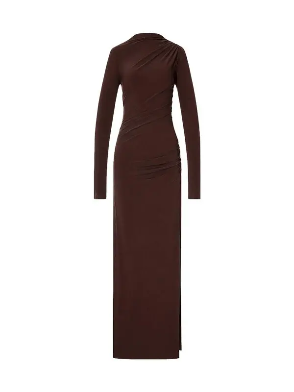 Andamane Sophie Long Dress With Open Back - Brown