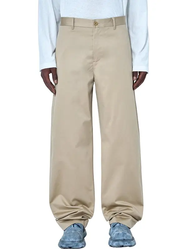 Acne Studios Cotton Satin Trousers - Cream