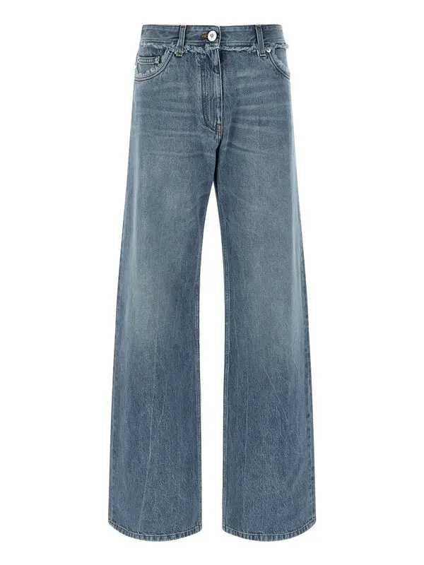Versace Wide Leg Boyfriend Jeans - Blue