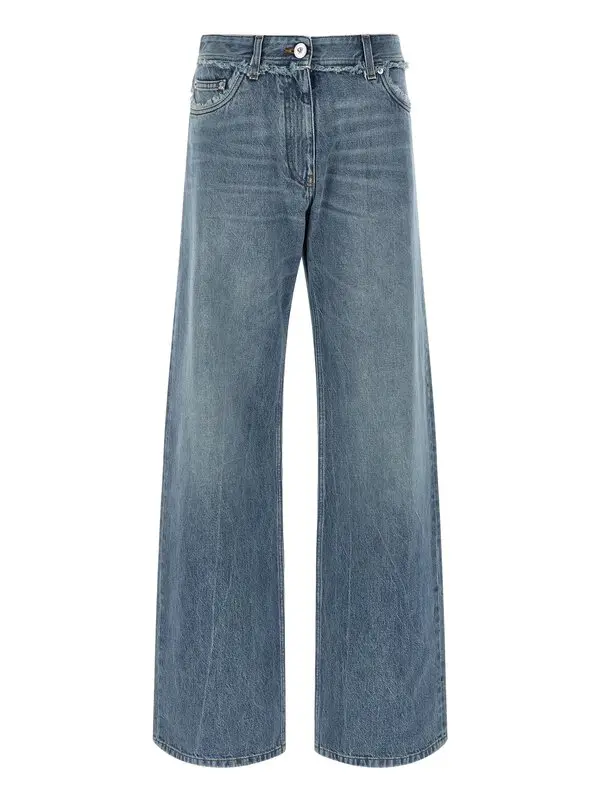 Versace Wide Leg Boyfriend Jeans - Blue
