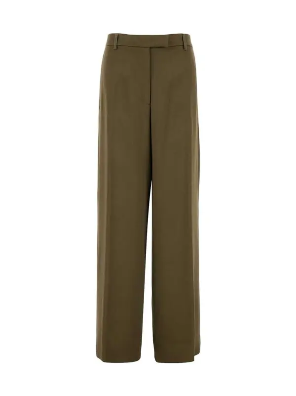 Dries Van Noten Crepe Penn Palazzo Pant - Green