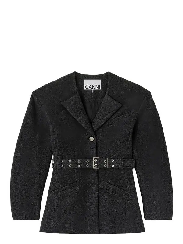 GANNI Grey Jackets Oversized Jackets - Gray
