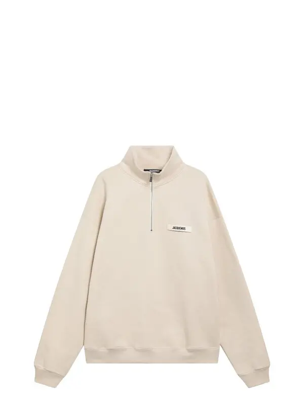 Jacquemus Half-zip Sweatshirt With Logo - Cream