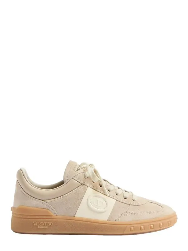 Valentino Garavani Upvillage Crust Leather Nappa Calfskin Sneakers - Cream