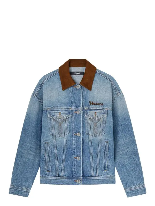 Versace Denim Cotton Jacket - Multicolor
