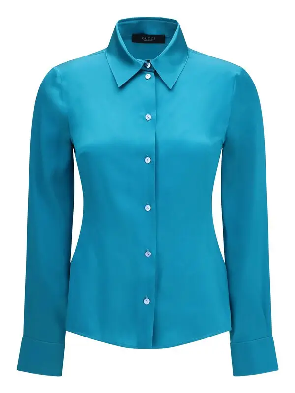 Gucci Silk Satin Shirt - Blue