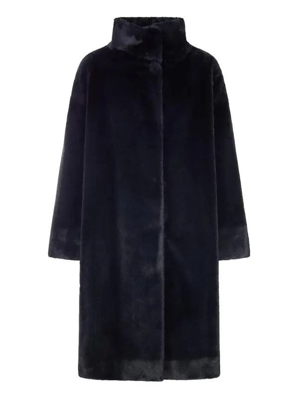 Herno Long Faux Fur Coat - Black