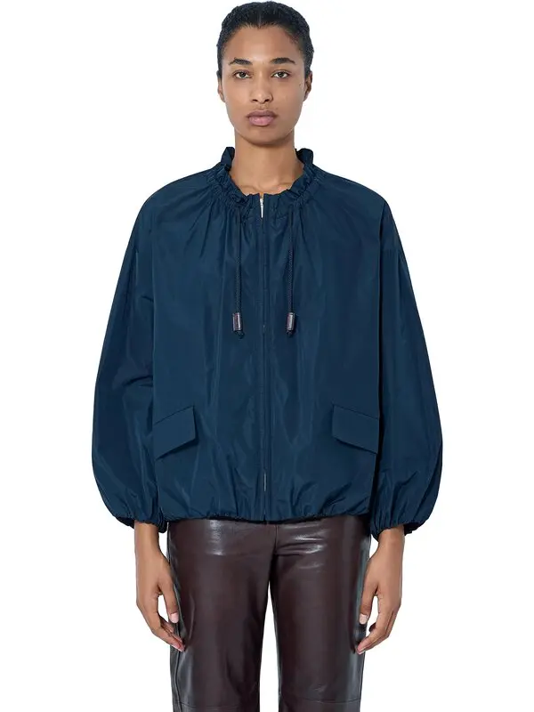 Max Mara Water-repellent Taffeta Bomber Jacket - Blue