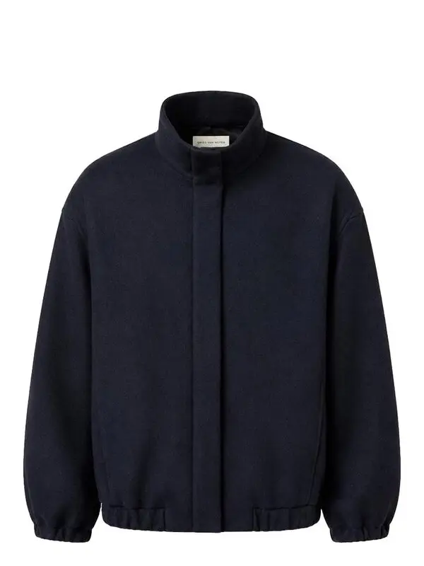 Dries Van Noten Wool-blend High Collar Bomber Jacket - Blue
