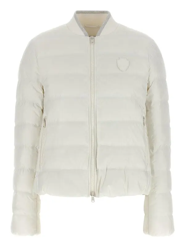 Brunello Cucinelli Heraldic Coat Of Arms Down Jacket - White