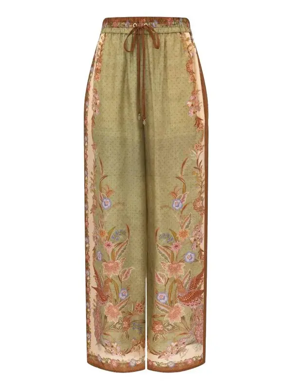 Zimmermann Indra Printed Silk Trousers - Multicolor