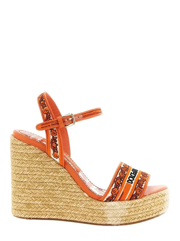 Dolce & Gabbana Maiolica Wedges - Orange