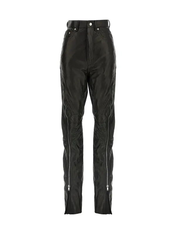 Rick Owens Bolan Banana Nappa Leather Pants - Black
