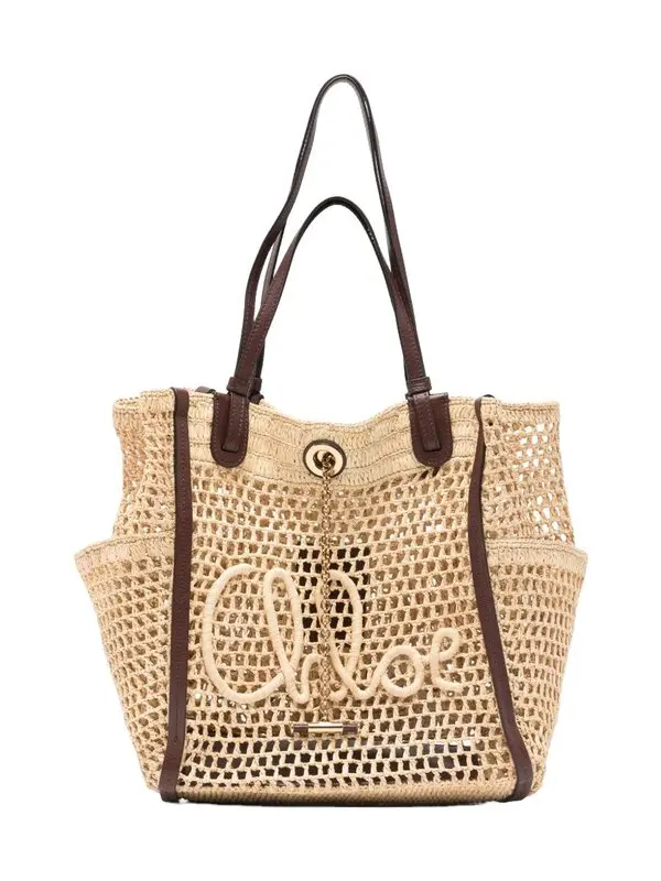 Chloé Iconic Raffia Tote Bag - Multicolor