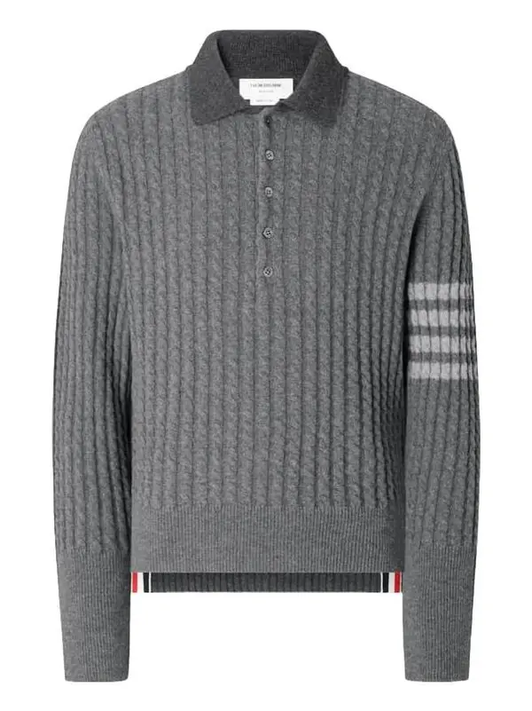 Thom Browne Grey Polo Shirts - Gray