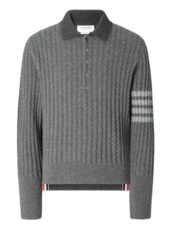 Thom Browne Grey Polo Shirts - Gray
