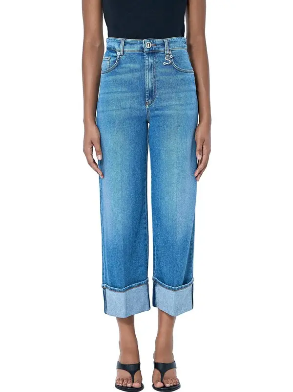 Sportmax Cropped Wide-leg Denim Jeans - Blue