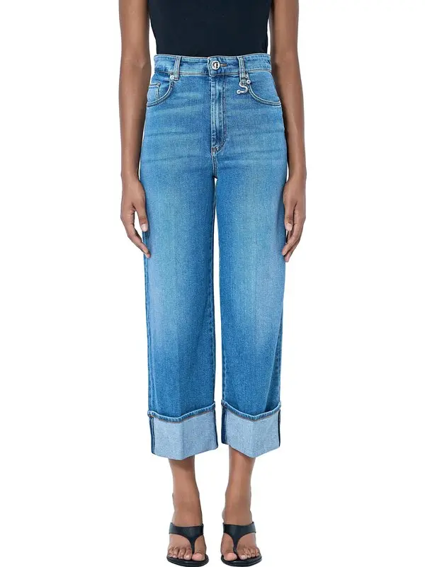 Sportmax Cropped Wide-leg Denim Jeans - Blue
