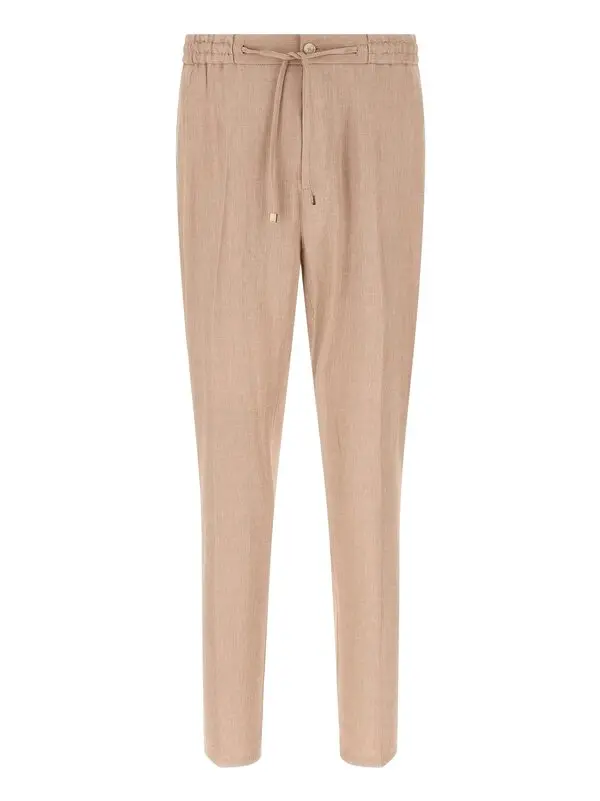 Etro Flamed Linen Joggers - Cream