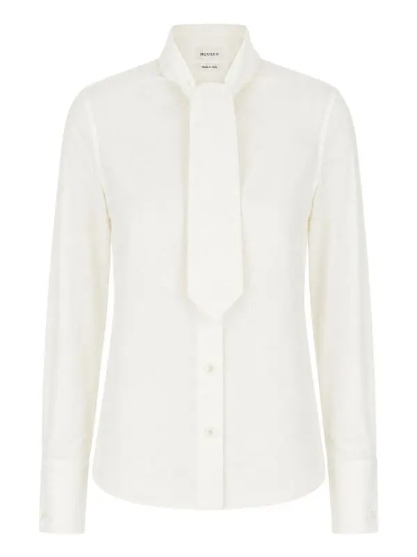 Alexander McQueen Tie Detailed Classic Collar Shirt - Multicolor