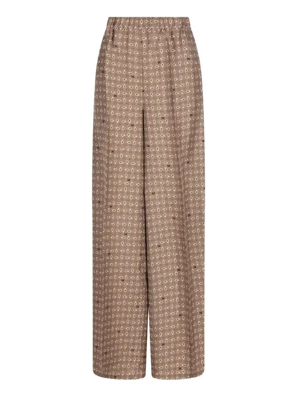 Max Mara Printed Silk Trousers - Multicolor