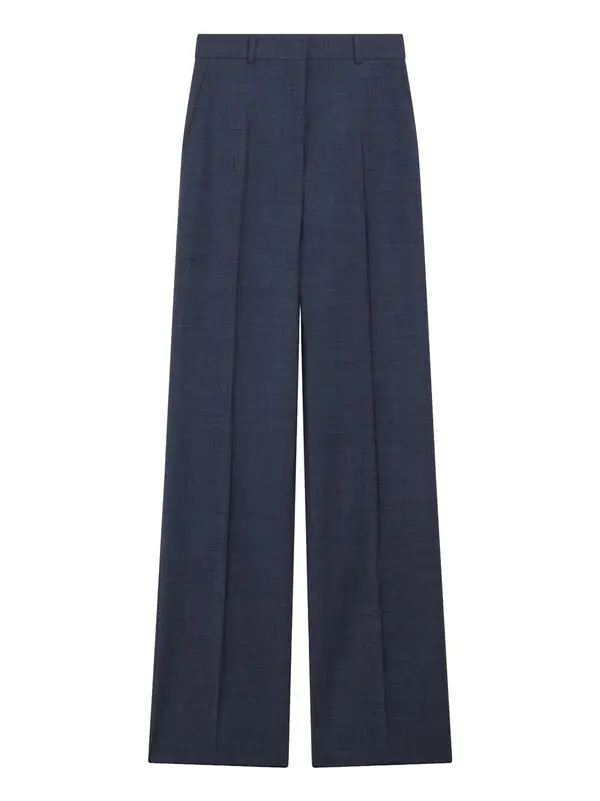 Max Mara Classic Trousers In Virgin Wool - Blue