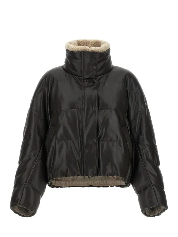 Brunello Cucinelli Padded Leather Jacket - Brown