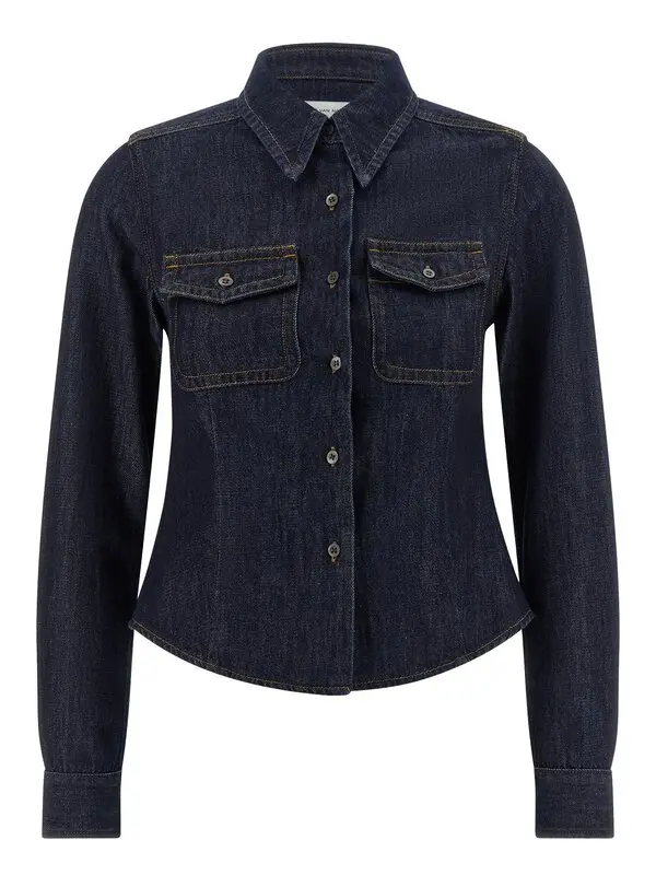 Dries Van Noten Cellie Den Cotton Denim Shirt - Blue