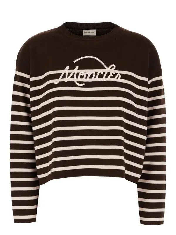Moncler Striped Embroidered Knitwear - Multicolor