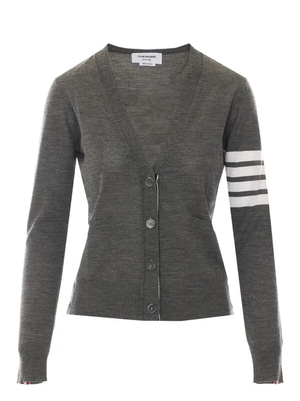 Thom Browne Relaxed Fit 4-bar Cardigan - Gray
