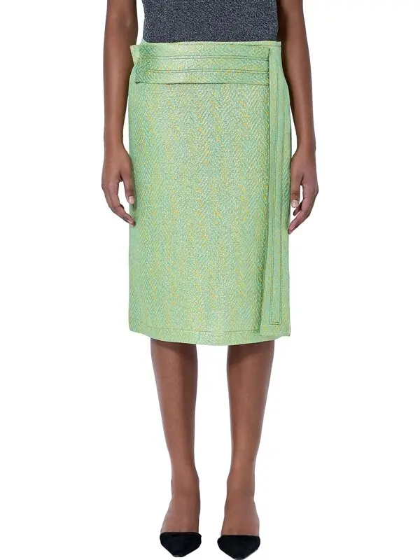 Marni Wrap-effect Midi Skirt - Green