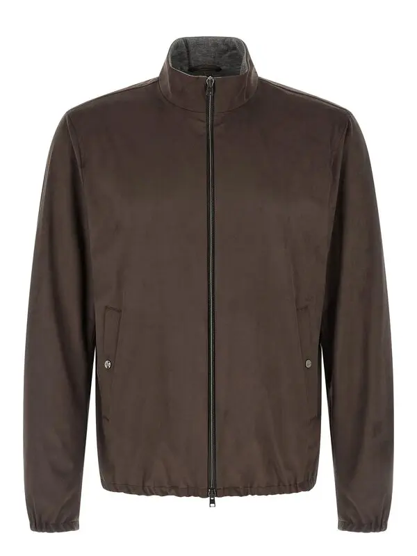 Herno Suede Effect Jacket - Brown